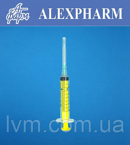 Шприц одноразовый 10мл Luer-Lock с иглой 21G 0,8*40мм уп/108 ALEXPHARM ...