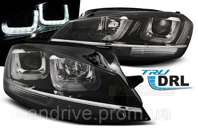 Передние Фары Volkswagen Golf 7 (2012+) Тюнингованные DRL (ЦЕНА ЗА ПАРУ ...