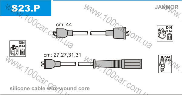 Купити Дроти запалювання JanMor S23, (комплект), Silikon, для DACIA, 1300 / 1310 1,3 двиг. 810 ...