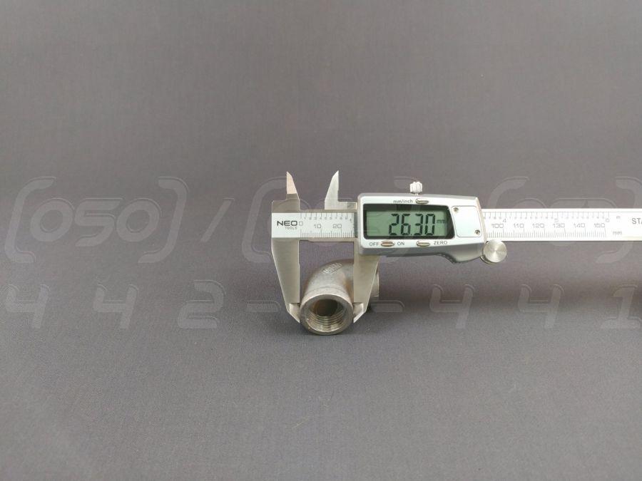 Косинець з внутрішніми різьбами Ду 15 (1/2") з нержавіючої сталі, 90 ...