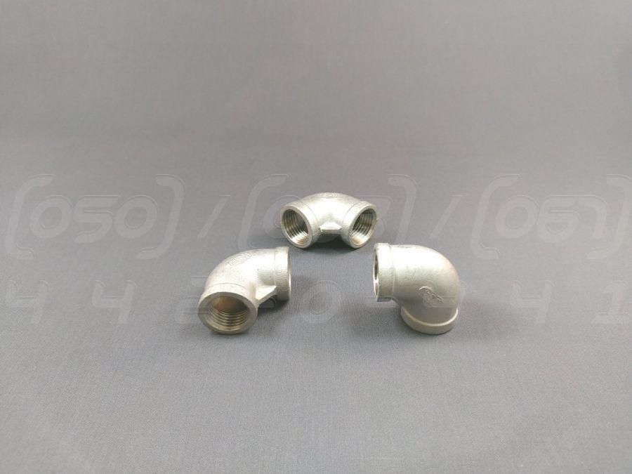Косинець з внутрішніми різьбами Ду 15 (1/2") з нержавіючої сталі, 90 ...