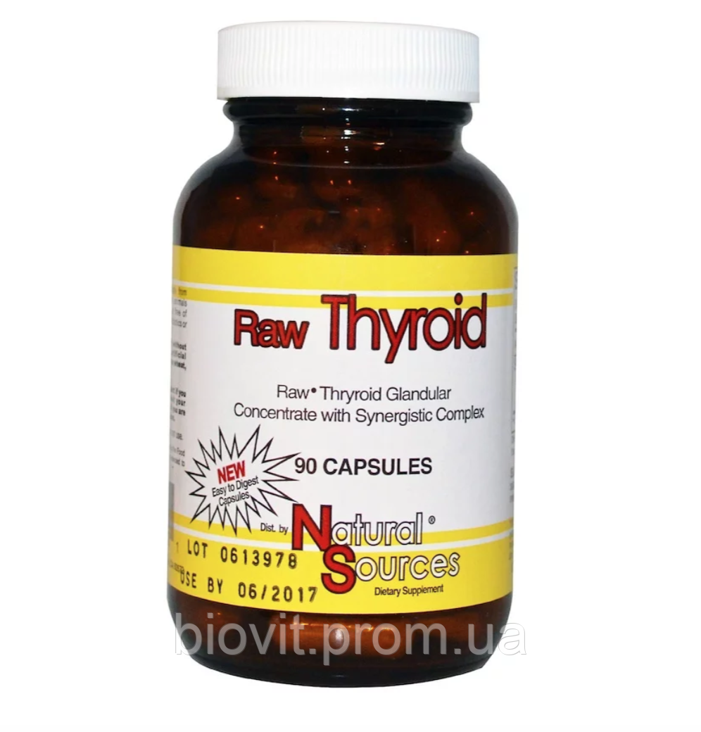 Гормоны для щитовидной железы (Raw Thyroid) 90 капсул (ID#1297202447 ...