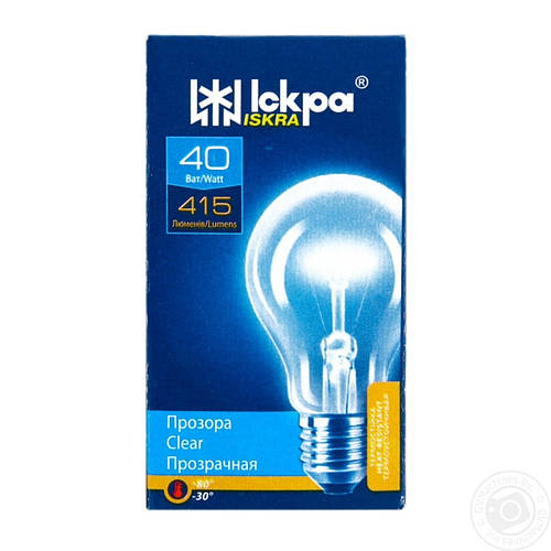 Купить Лампочка розжарювання Іскра А55 Е27 40Вт Пр. і у., цена 24 грн ...