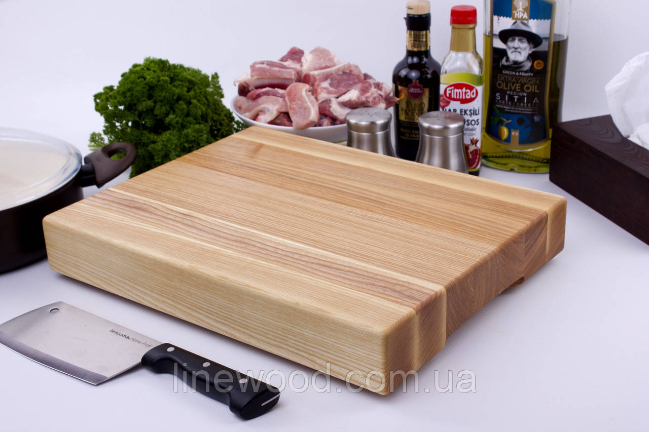 Кухонная доска для рубки, разделки и отбивания мяса из ясеня 30х40х6 см ...