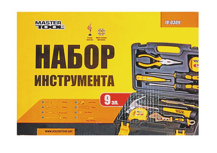 Набор инструментов MASTERTOOL "Хозяин" 9 элементов 78-0309 (ID#1295705033), цена: 848 ₴, купить ...
