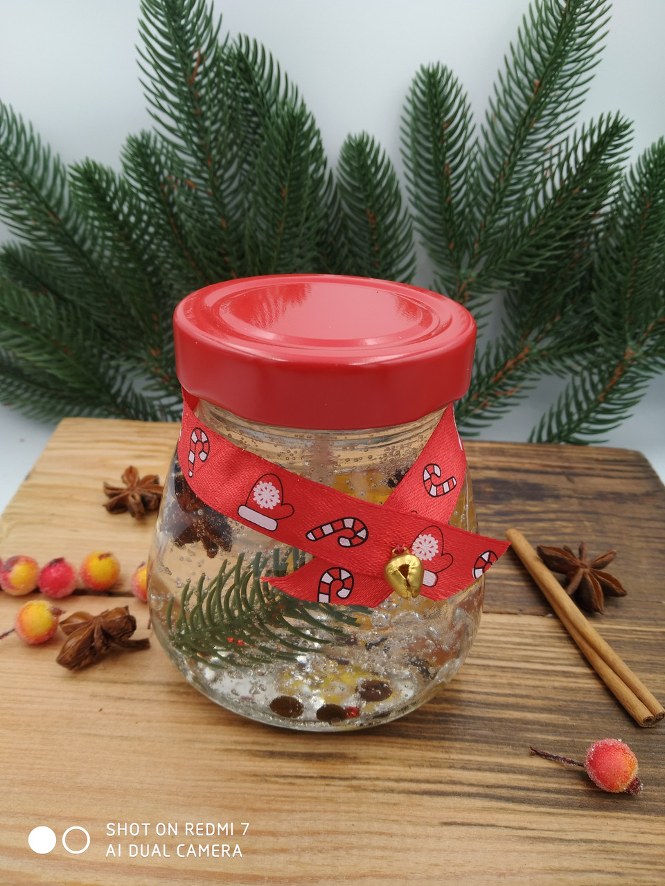 Декоративна гелева свічка Чародійка новорічна банка купити від Українського виробника в інтернет