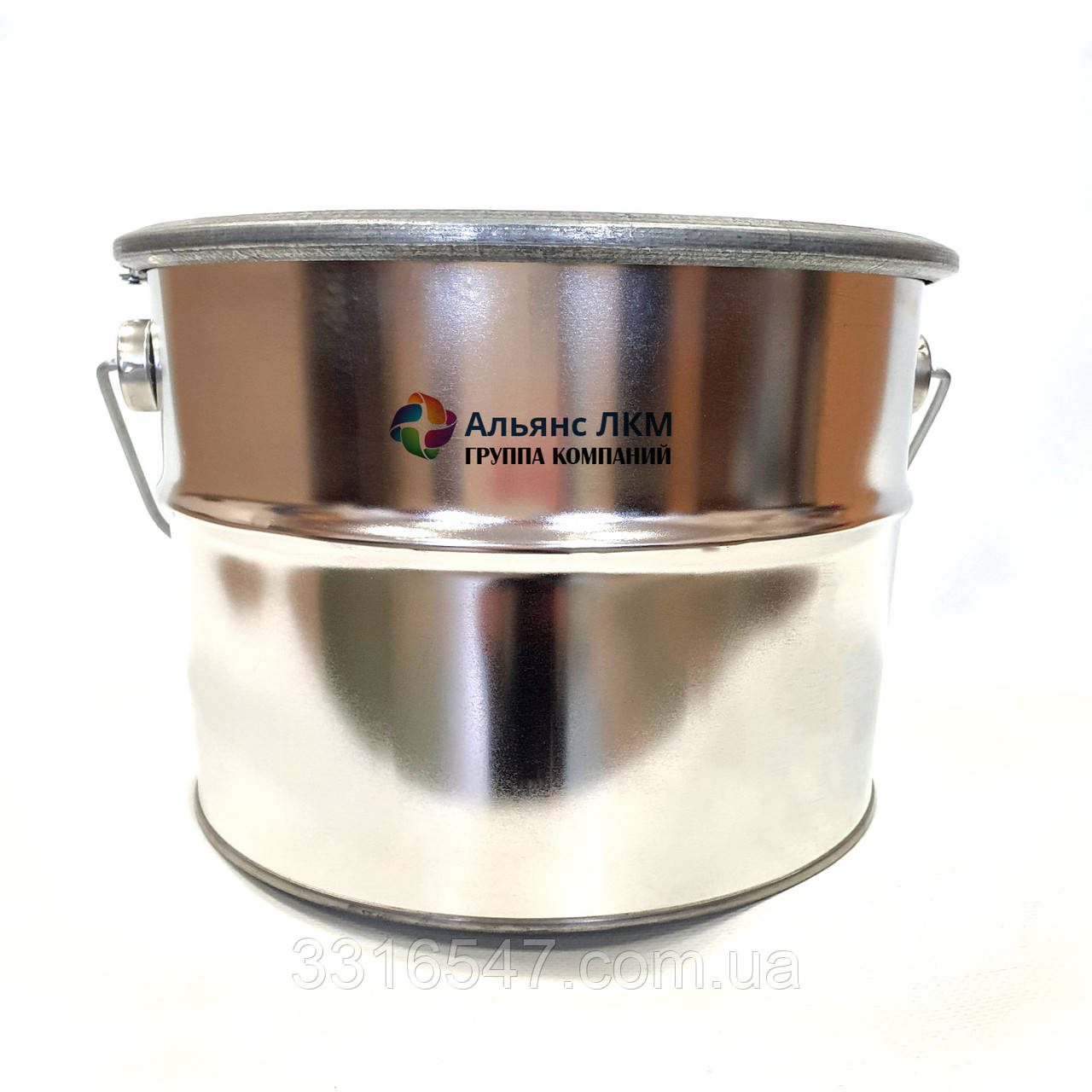 Металлическое ведро с крышкой под обруч 5л АльянсЛКМ