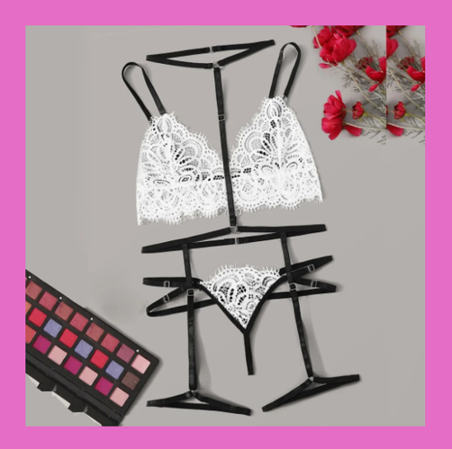 Купить Кружевное нижнее белье S-M, белый секси комплект, женское эротическое сексуальное белье ...