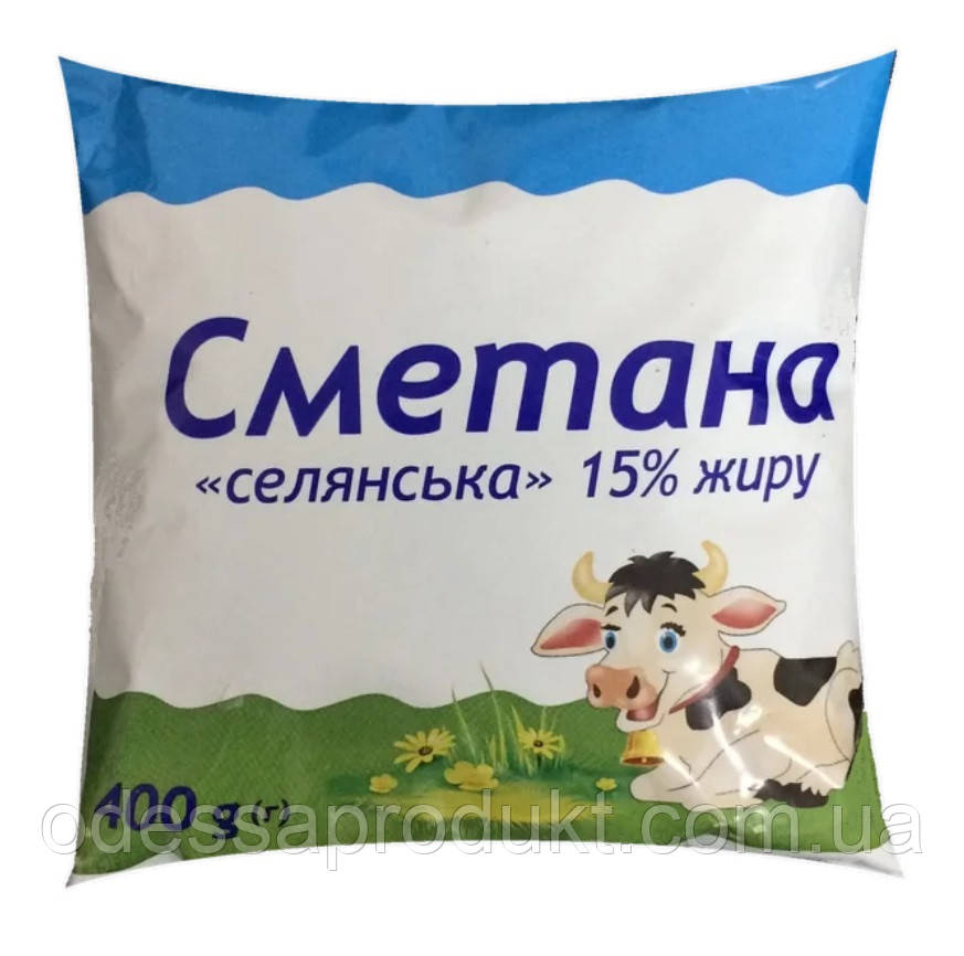 Сметана "Селянська" 15 % 400 Г — Купити Недорого на Bigl.ua (601523258)