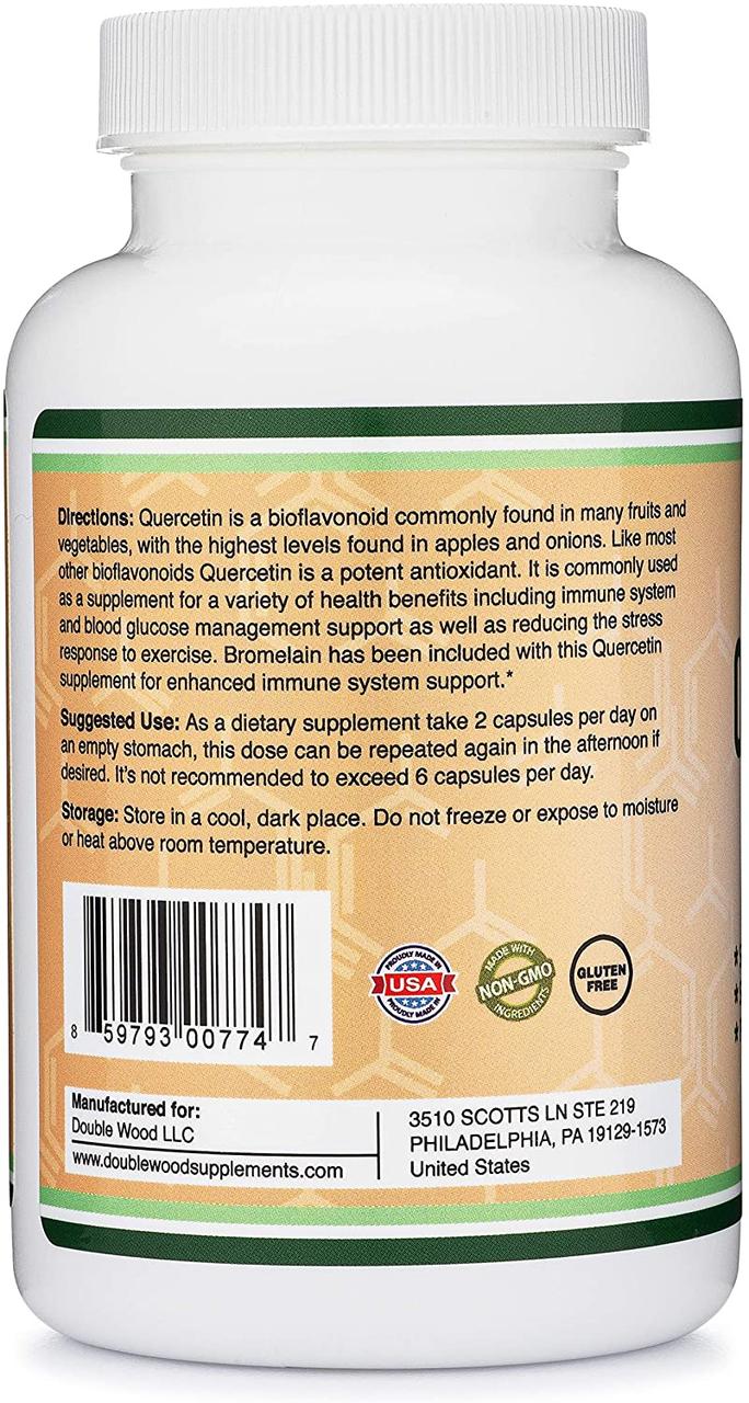 Купить Double Wood Quercetin 1000 mg with Bromelain 200 mg / Кверцетин ...