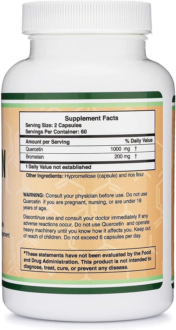 Купить Double Wood Quercetin 1000 mg with Bromelain 200 mg / Кверцетин ...