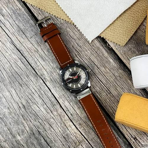 Стильные мужские часы наручные с минеральным стеклом Curren 8374 Brown ...