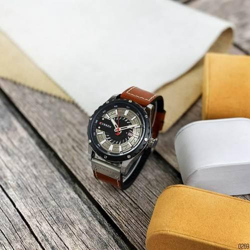 Стильные мужские часы наручные с минеральным стеклом Curren 8374 Brown ...