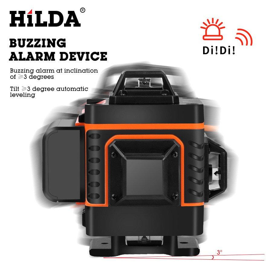 4D Лазерный уровень Hilda 4D 16 линий для стяжки пола, плитки ПУЛЬТ ...