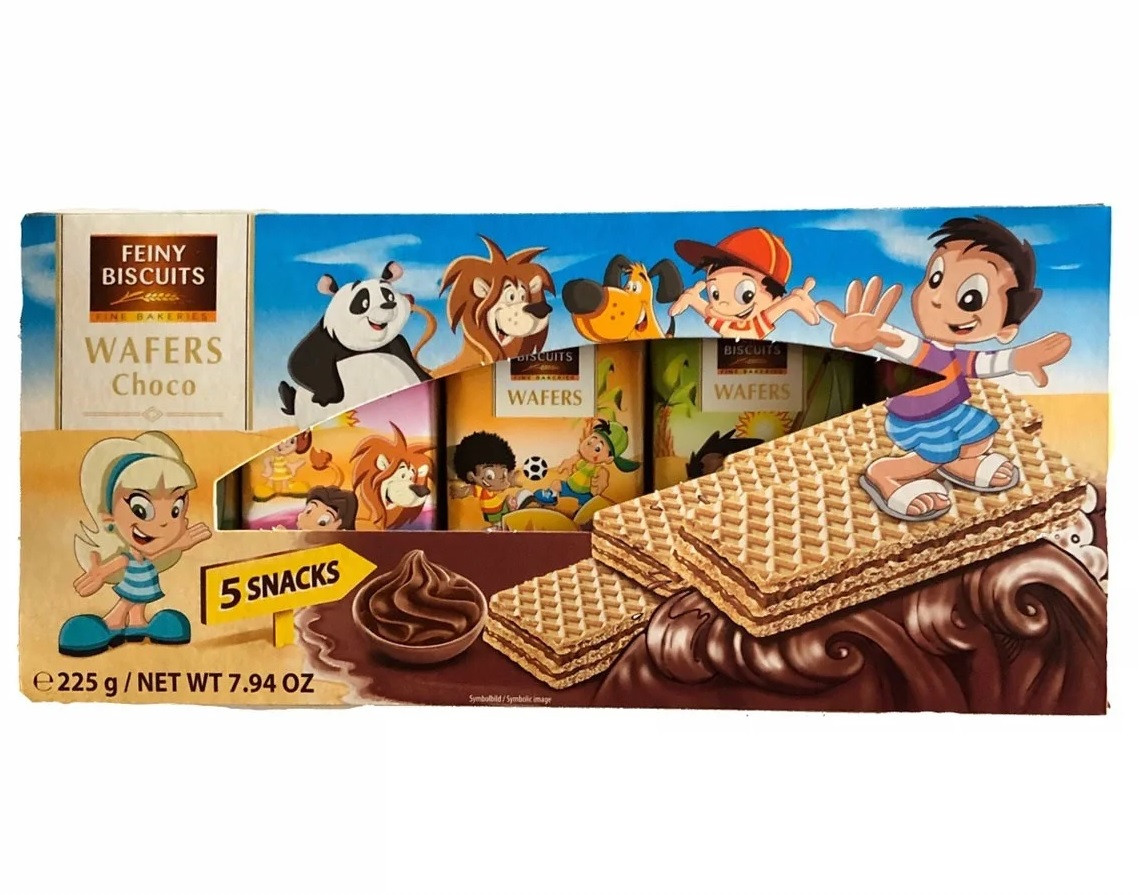 Вафлі Feiny Biscuits Wafers Choco 5 Snaks 225 г Австрія. Постачальник ...