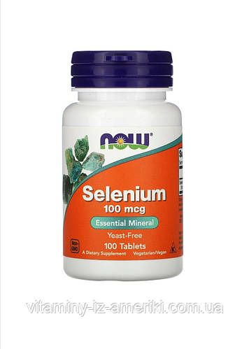 Селен, Now foods Selenium, 100 mcg, 100 Tablets (ID#1308686506), цена ...