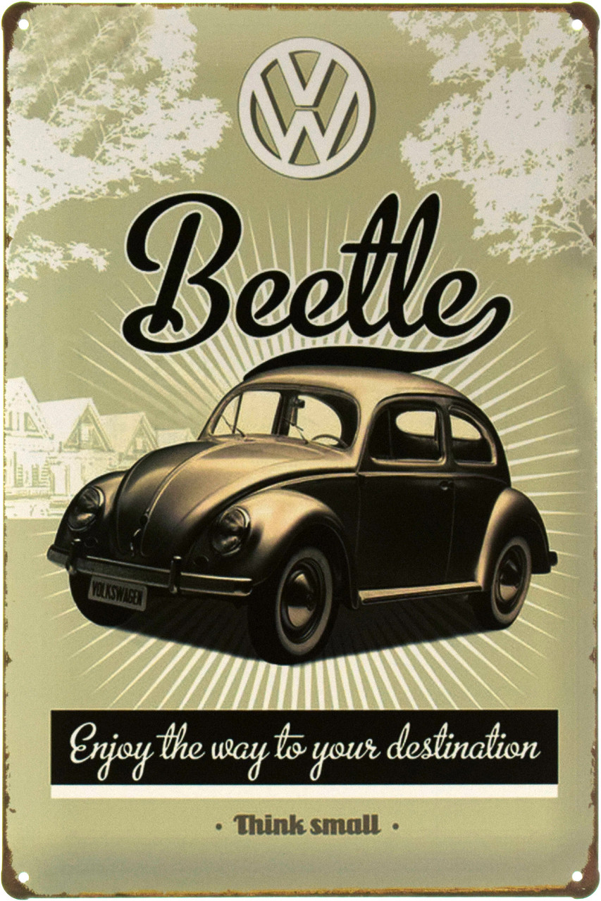 Металлическая табличка / постер "Жук (Думай О Малом) / Volkswagen ...