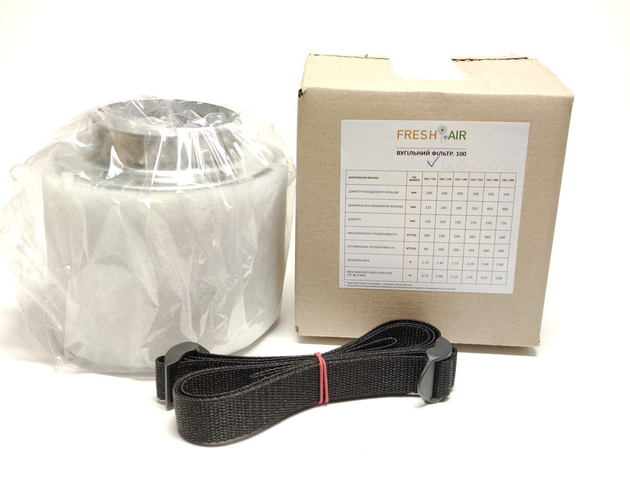 Угольный фильтр Fresh Air 100\125 (80-100м3).Угольный фильтр для ...