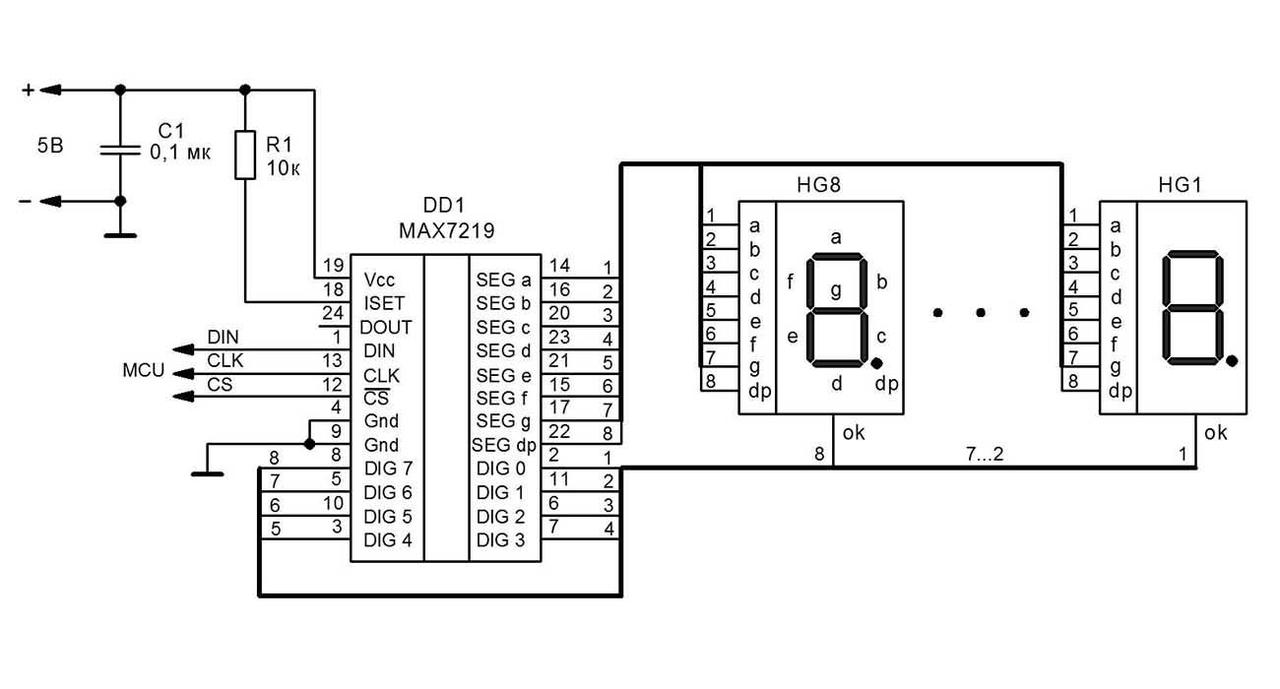 Купити MAX7219 мікросхема MAXIM DIP-24 драйвер LED світлодіодних ...