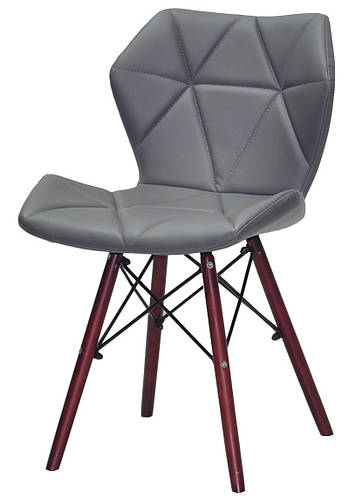 Стул Greg W серый 1001, экокожа на деревянных буковых ножках орехового ...