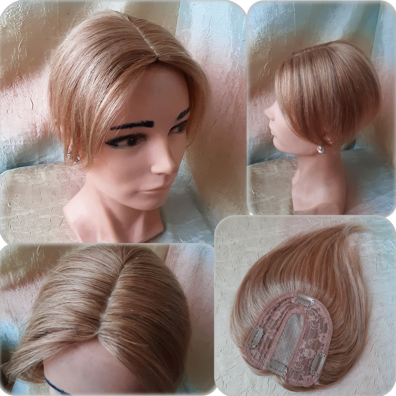 Накладка из натуральных волос на макушку, моно-система MIDIQ-G 6"-27 ...