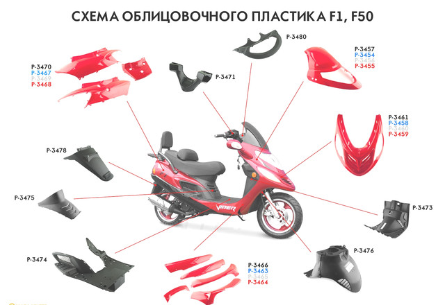 Пластик на скутер VIPER F1, F50 в Киеве от компании "Интернет магазин ...
