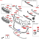 Бампер передний молдинг структура киа Спортейдж 4, KIA Sportage 2016-18 ...