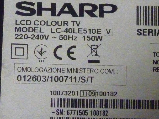 Блок питания , ИК-приемник от LED TV Sharp LC-40LE510E, цена: 150 ₴, купить на Prom.ua