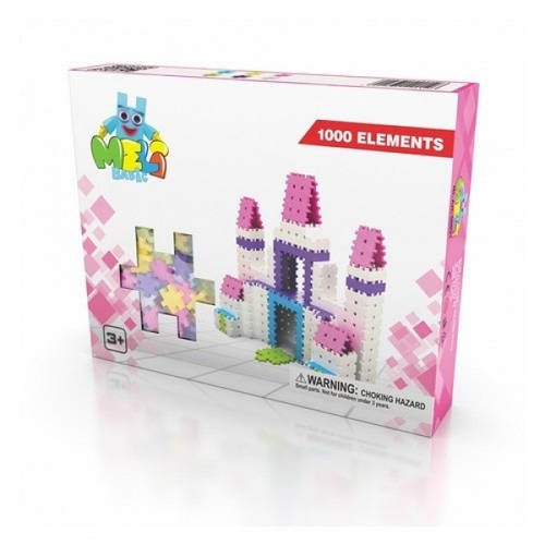 Купить Конструктор MELI BASIC Classic 1000 элементов ( 2,5 х 2,5 см ) Pink - мягкие детали легко ...