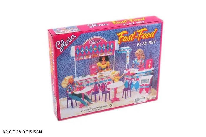 Меблі для ляльок кукол типу Барбі Gloria Fast-Food в коробці 96008 (ID ...