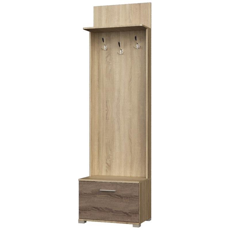 Прихожа Бриз вішалка з тумбою для взуття Еверест Дуб Сонома Трюфель