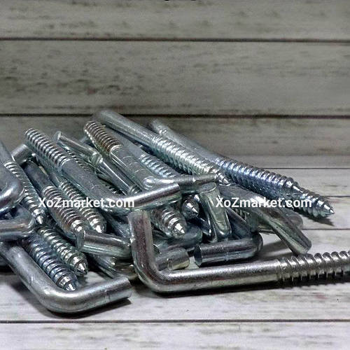 Шуруп із гачком Ø 10 х 280 мм 50 шт/упак Шуруп із прямим гаком Цинк ...