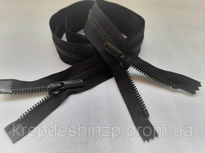 Купити Блискавка тракторна №7 чорна 100см з двома бігунками ціна 45 грн Prom Ua Id 1328570759