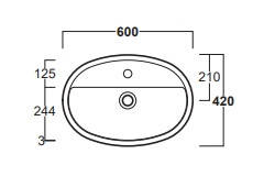 Умывальник(раковина) Simas SHARP для установки на столешницу 60x42, цена 13833 грн — Prom.ua (ID ...