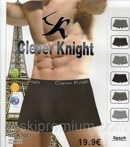 Труси чоловічі боксери бавовна Clever Knight, розміри XL-4XL, 7001 (ID#1328641382), ціна: 37 ...