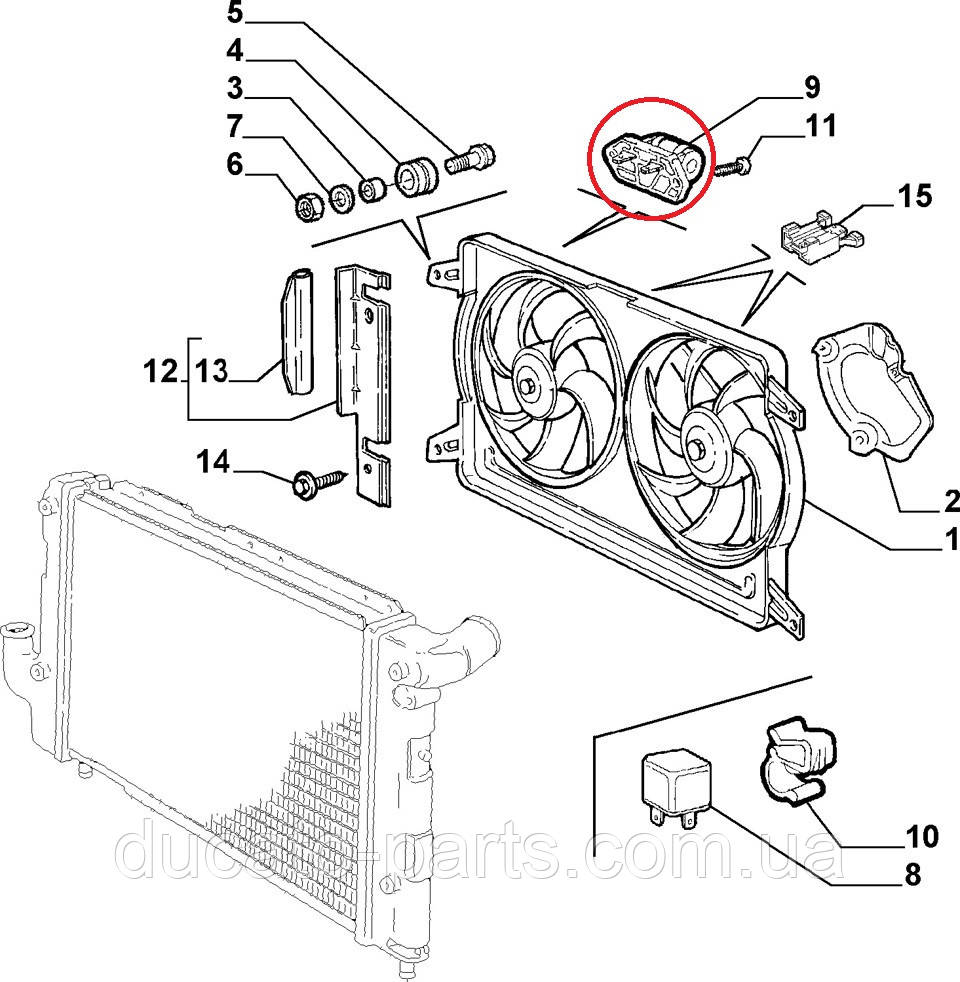 Купить Резистор вентилятора охлаждения Fiat Ducato 51736774, цена 376 ...