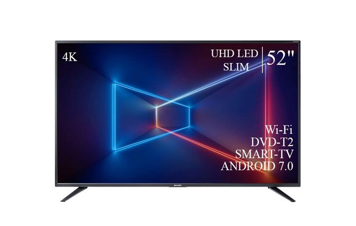 Сучасний Телевізор Sharp 52" Smart-TV ULTRA HD T2 USB Гарантія 1 РІК ...