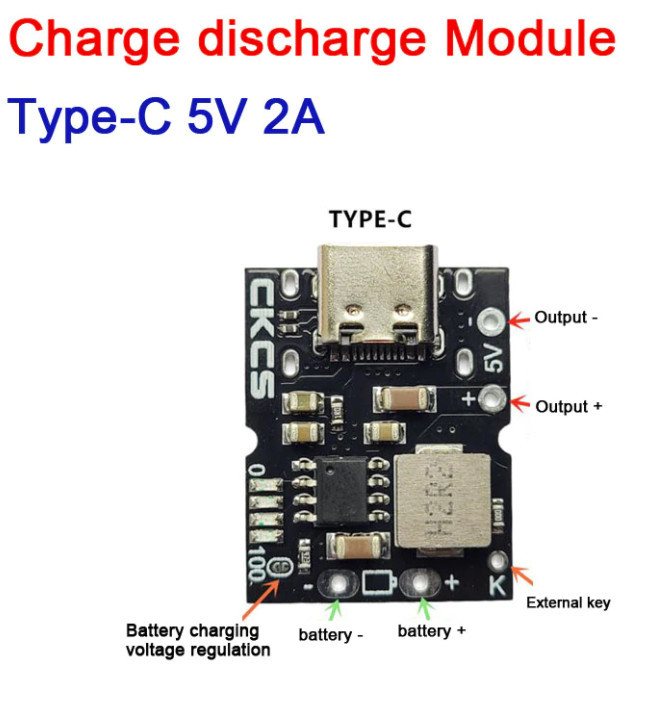 USB type-c Контролер заряду/розряджання, модуль power bank 1S li-ion 4 ...