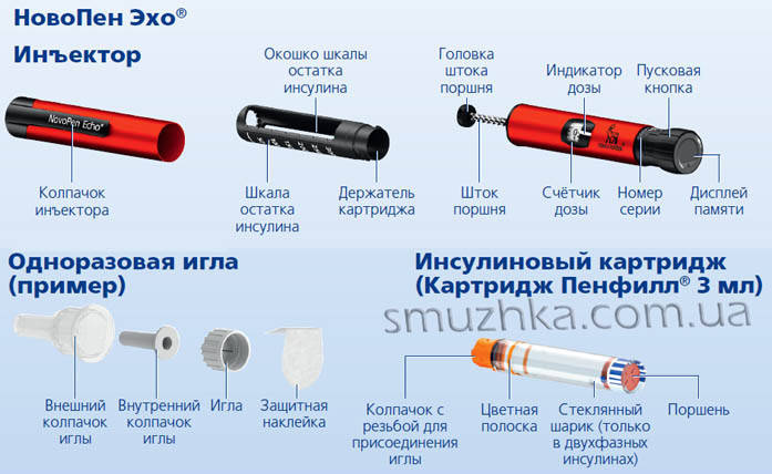 Купить Шприц-ручка для инсулина NovoPen Echo - Новопен Эхо красная ...