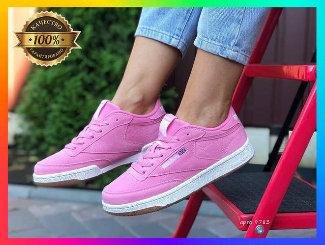 Женские кроссовки в стиле Reebok Workout Classica (розовые ...