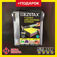 Органайзер для одягу Ezstax прозорий набір з 10 роздільників для зберігання текстилю в шафі ...