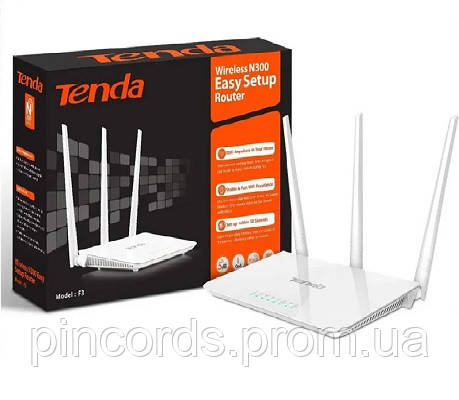 Роутер Tenda F3 802.11n N300 3xFE LAN, 1xFE WAN, 3x5dBi Ant, цена: 599 ...