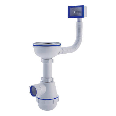 A0140S сифон АНІ ГРОТ 1 1/2"*40 з гнучким переливом мийки {30} techno ...