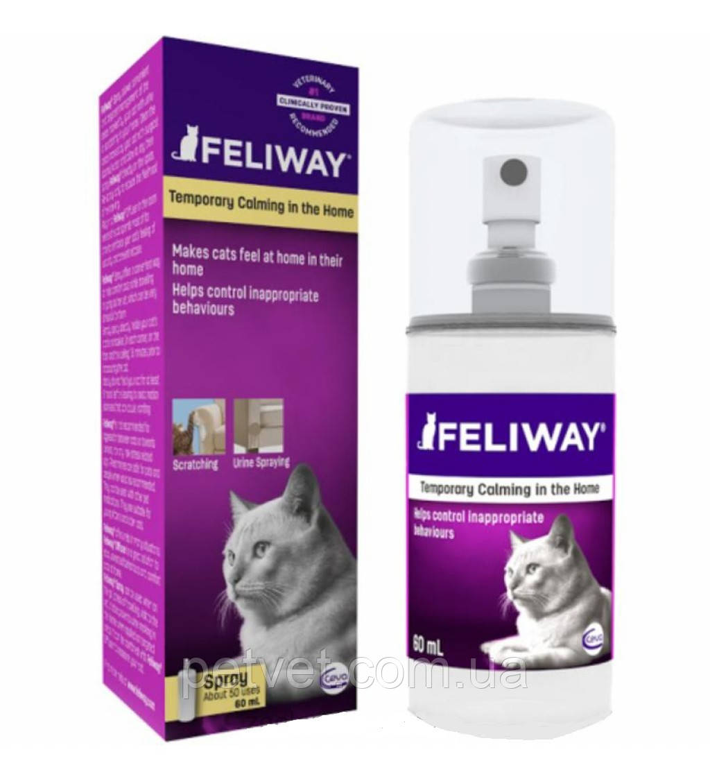 Купить Феливей (Feliway) спрей феромон для кошек, 60 мл. от интернет ...