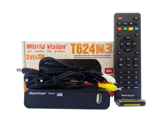 Купить Т2 ресивер тюнер T2 World Vision T624M3 + гарантия 12 мес, цена 386.30 грн — Prom.ua (ID ...