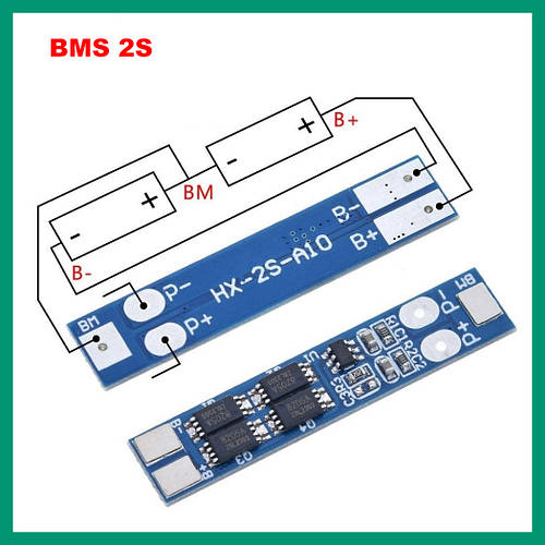 BMS 2S контролер заряду-розряду для 2-х Li-Ion АКБ 18650 HX-2S-A10 ...