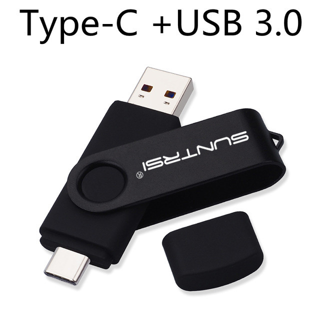 Флешка Suntrsi USB 3.0 з подвійним входом USB + TypeC, USB flash drive ...