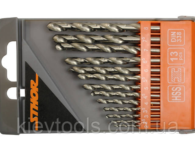 Набор свёрл по металлу 13 шт. 2-8 мм HSS TiN Sthor 21998, цена: 172.48 ₴, купить на Prom.ua