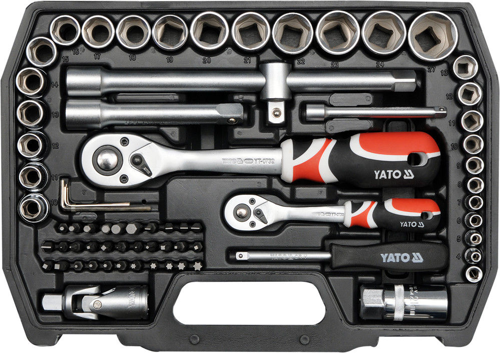 Набор инструментов YATO 1/4"-1/2" 72 предметов (YT-38782): продажа ...