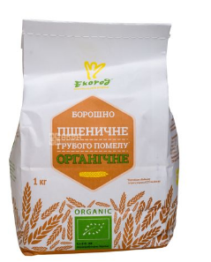 Экород, Мука пшеничная, грубого помола, органическая, высший сорт, 1 кг ...